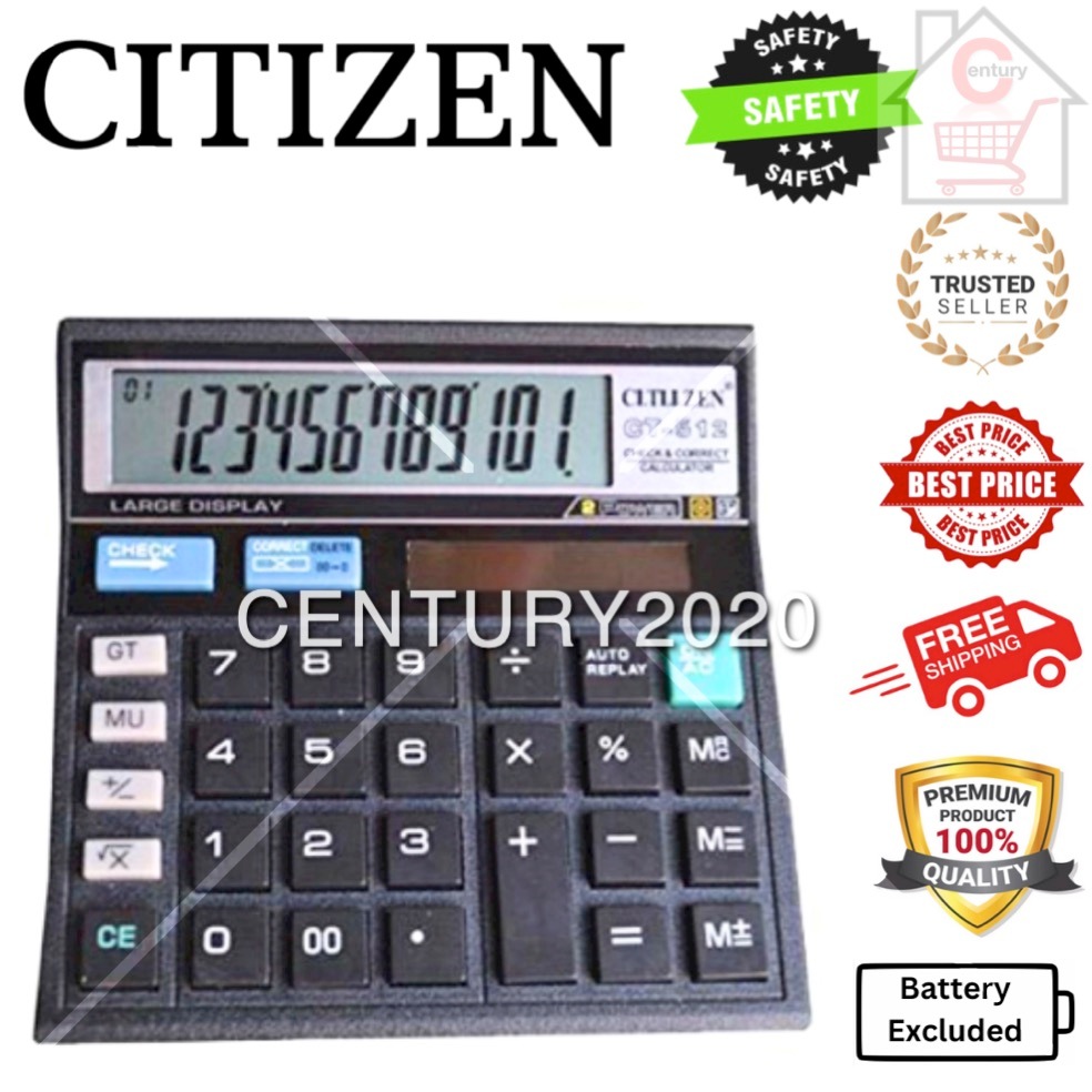 CITIZEN CT-512 Calculator Electronic Calculator 112 Step Check ...