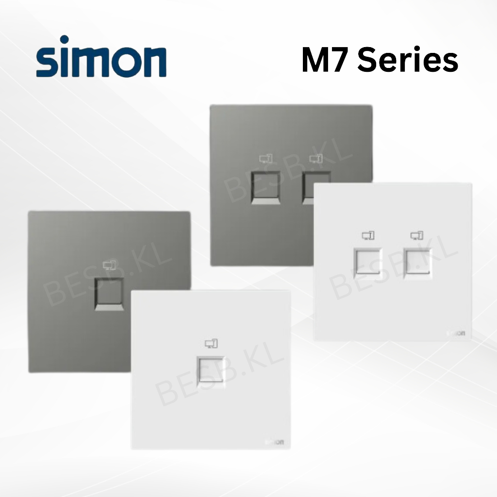 Simon M7 665618 665628 1 Gang 2 Gang Data Outlet Cat 6 RJ45 ...