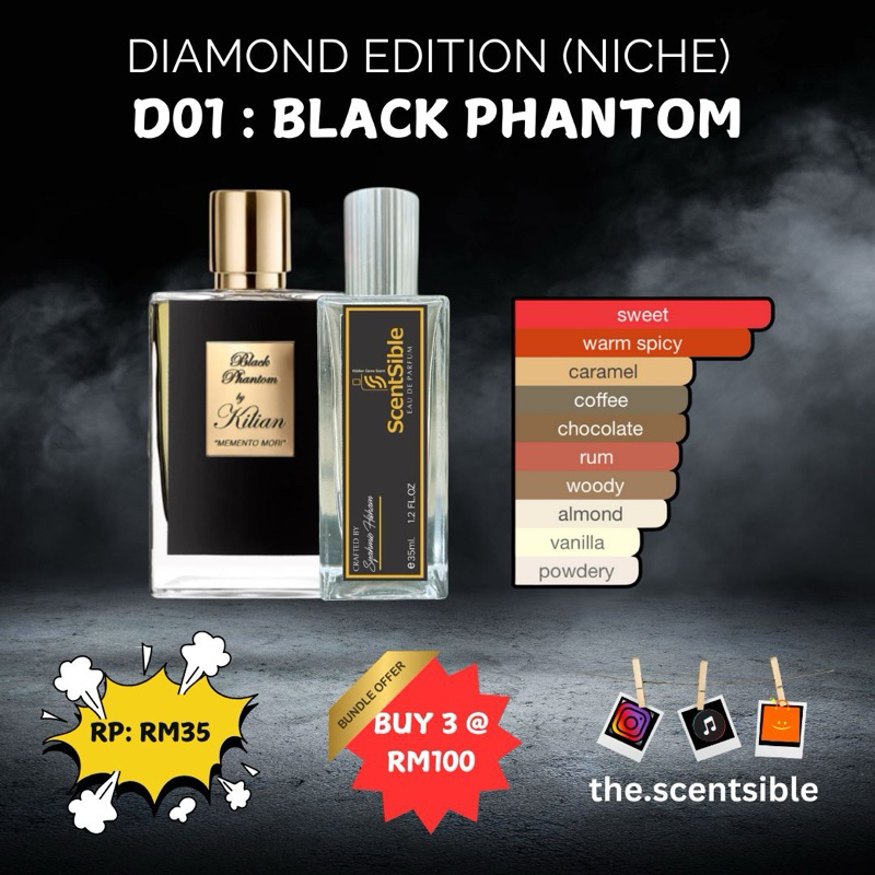 NICHE D01 DUPE/INSPIRED BLACK PHANTOM KILIAN 35ML | Shopee Malaysia