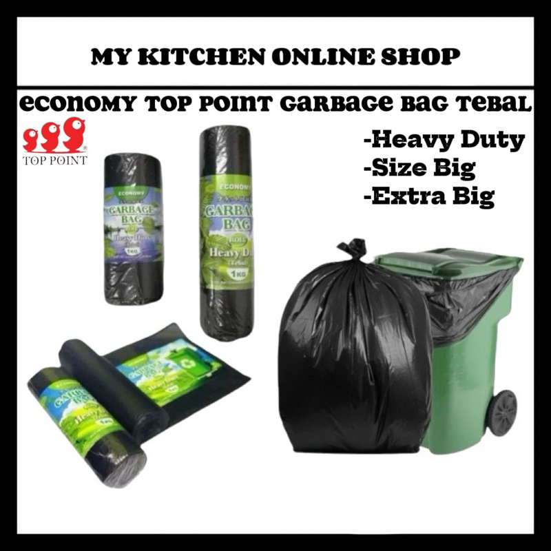 Economy Top Point Garbage Bag(Tebal) Heavy Duty Beg Sampah Plastic ...
