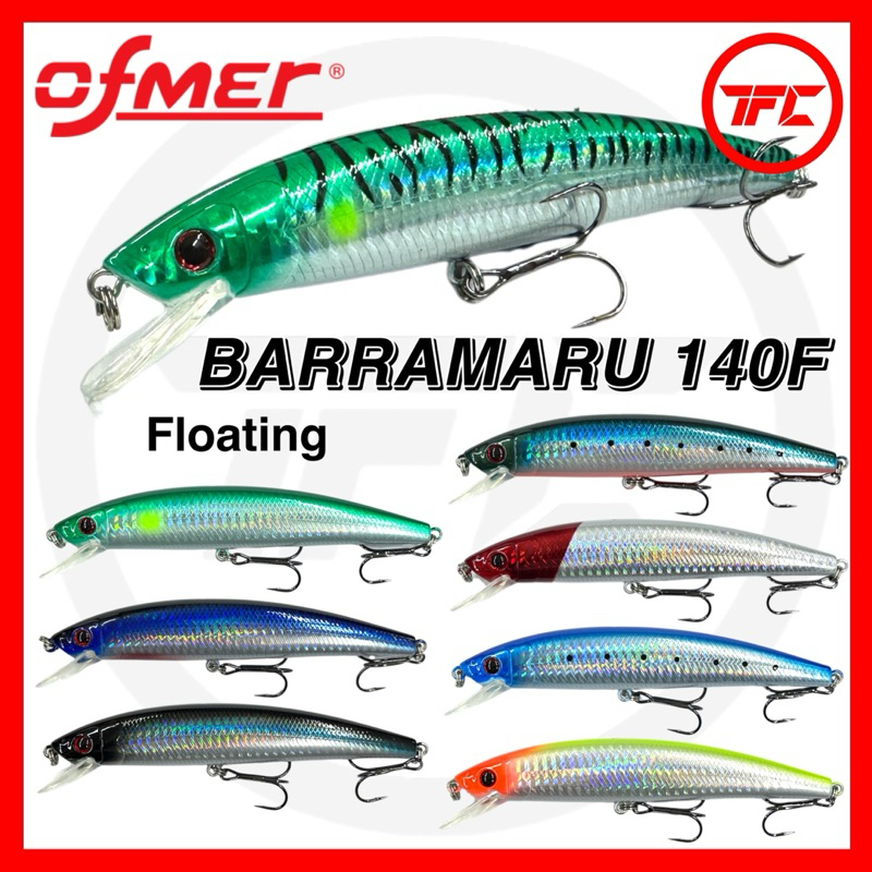 OFMER BARRAMARU 140F Minnow Floating Lure 140mm 14cm Casting Muara ...