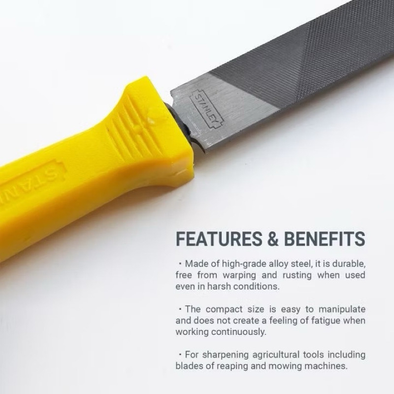 100% Original Stanley 8”-200MM Heavy Duty Flat Handy File C/W PVC ...
