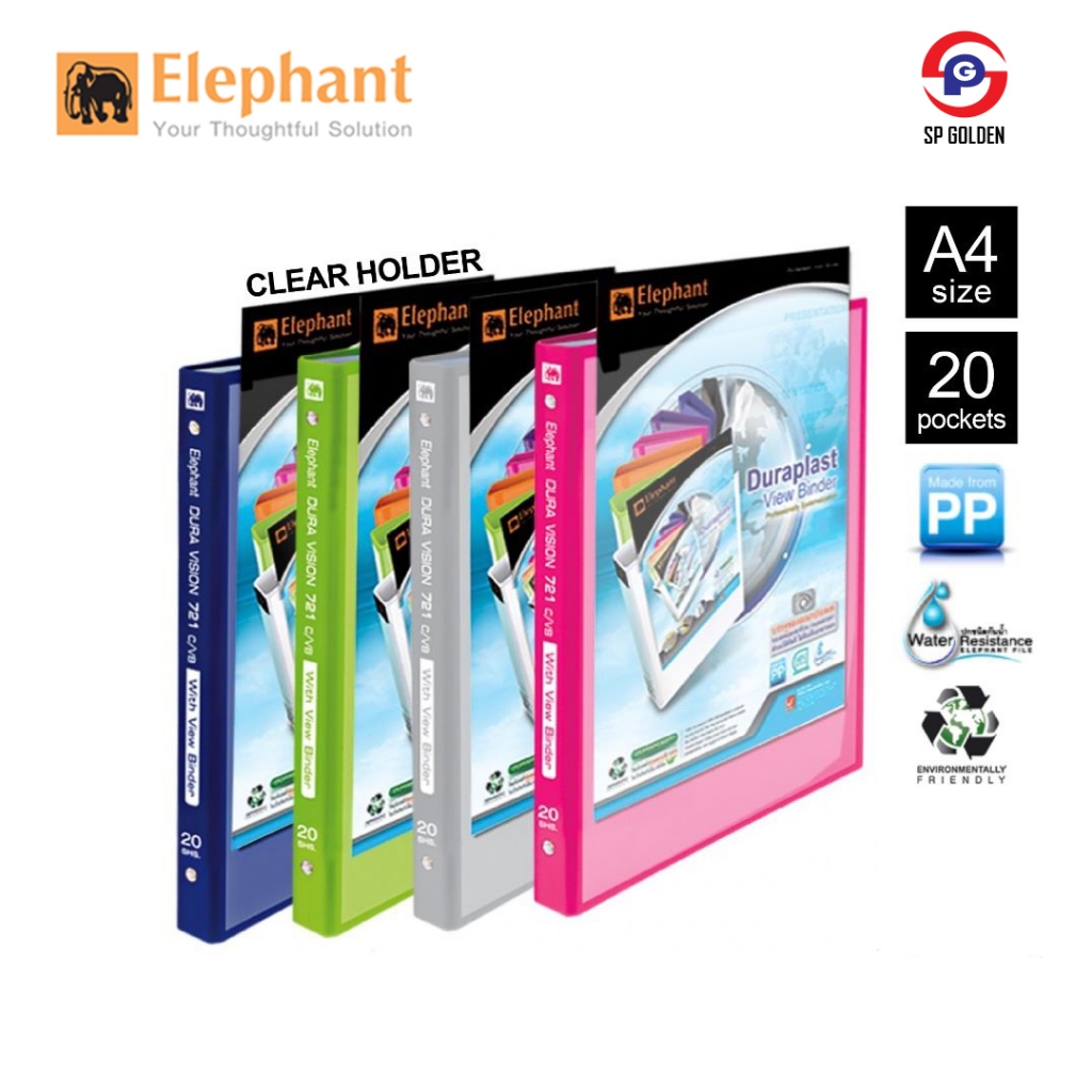 Elephant PP Dura Vision A4 Presentation File 721 C/VB View Binder ...
