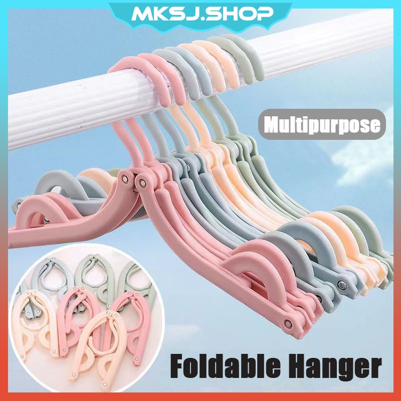 Folding Hanger Portable Hangers Foldable Travel Plastic Hanger Non-slip ...