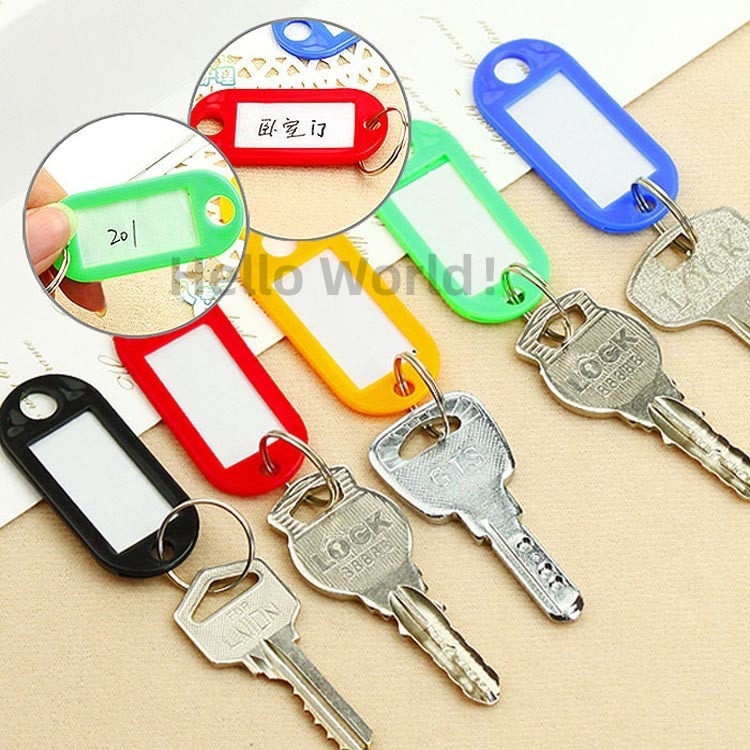 Plastic Key Tag Keychain Label School Office Room ID Name Phone Number ...