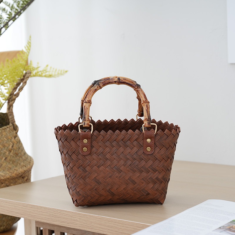 Beg Pantai Anyaman Kapasiti Besar Serbaguna Musim Panas Retro Beg Tote ...