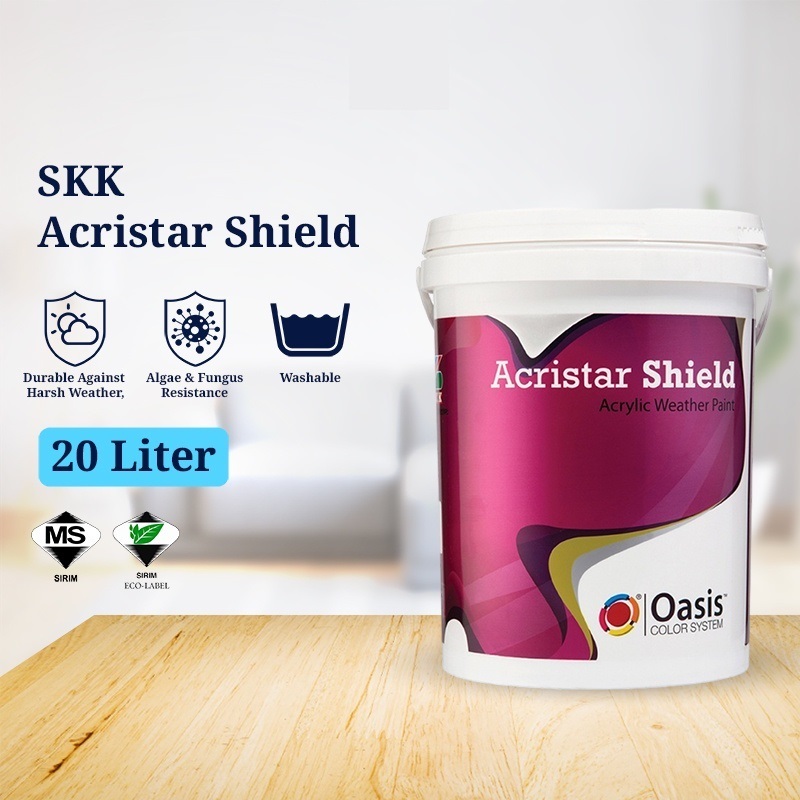 SKK Acristar Shield Exterior Wall Paint 20L WHITE | Shopee Malaysia