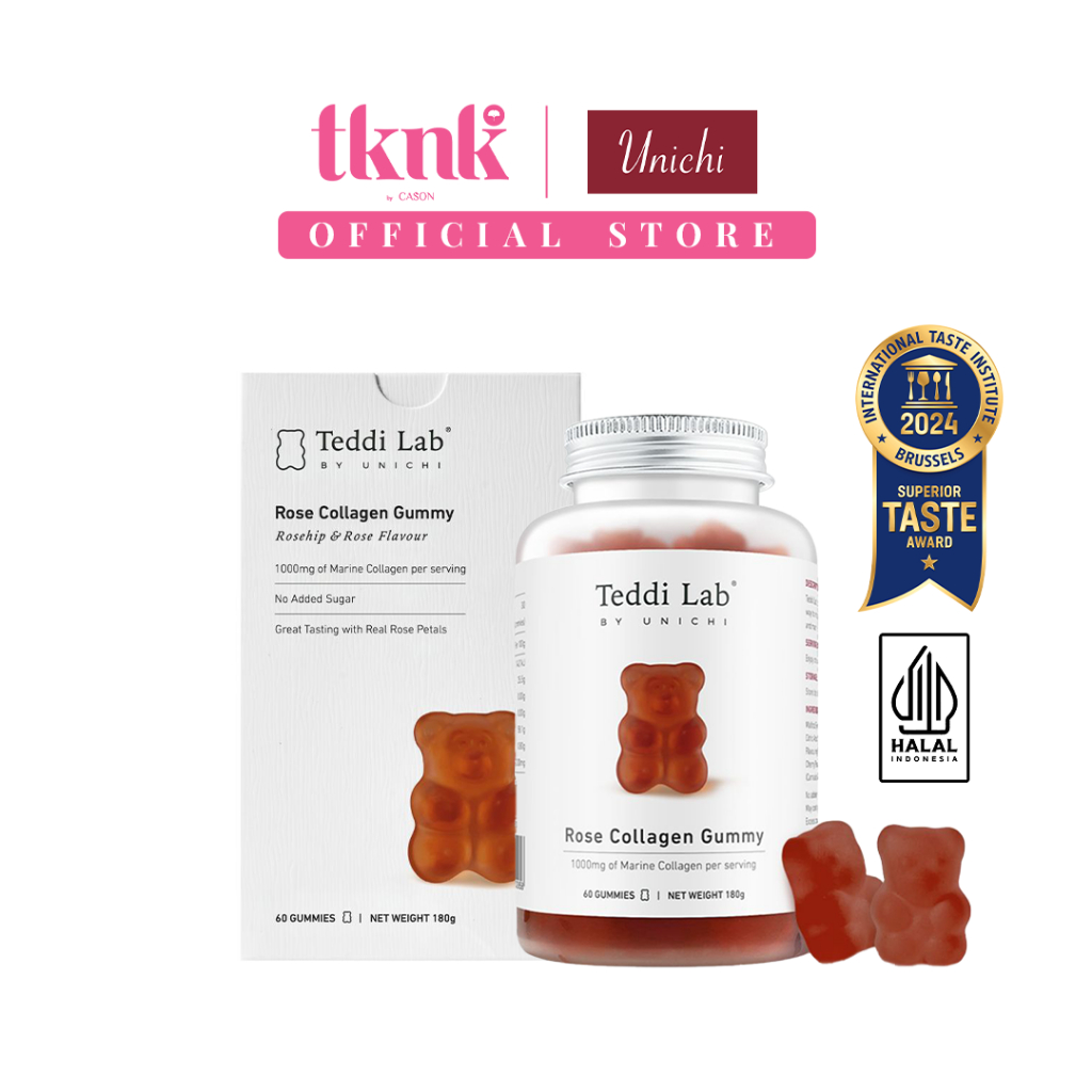 [Indonesia Halal Certified] Unichi Teddi Lab Rose Collagen Gummy ...