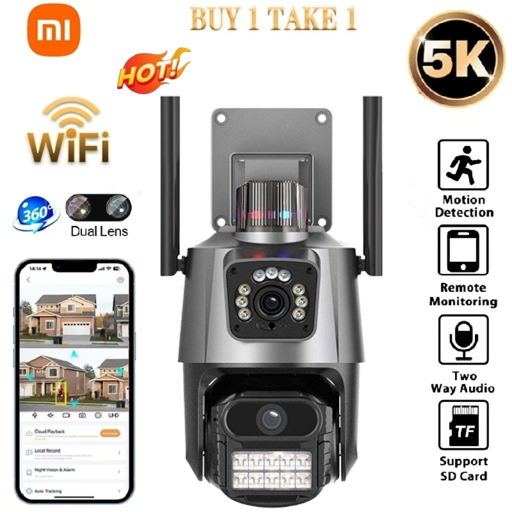 V380 PRO Dual-Lens Camera Weatherproof Outdoor PTZ WiFi CCTV 1080P ...