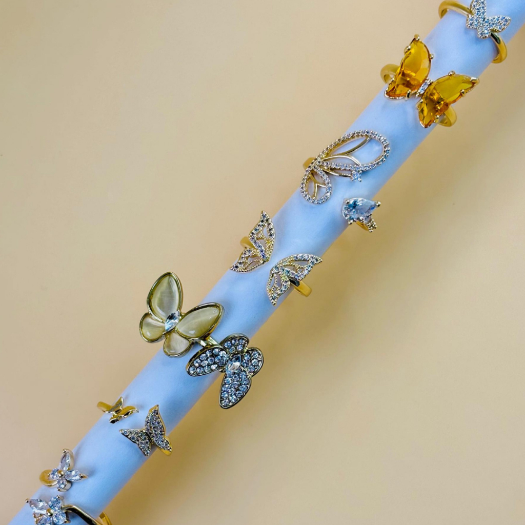 Veesee Butterfly Collection Stainless Steel Series Diamond Rhinestone ...