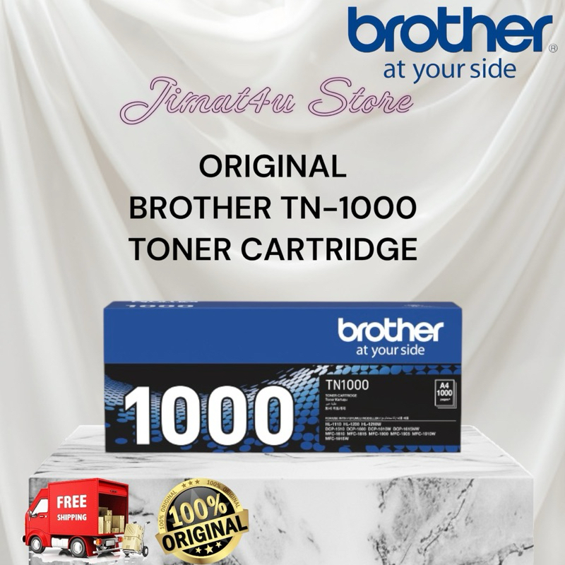 Brother TN-1000 TN1000 Original Laserjet Black Toner Cartridge DR-1000 ...