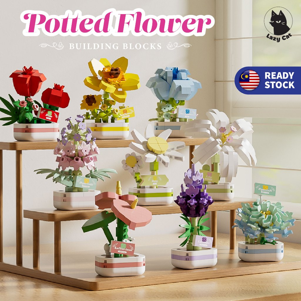 Mini Flower Block Sunflower Bricks Plant Building Block Rose Birthday ...