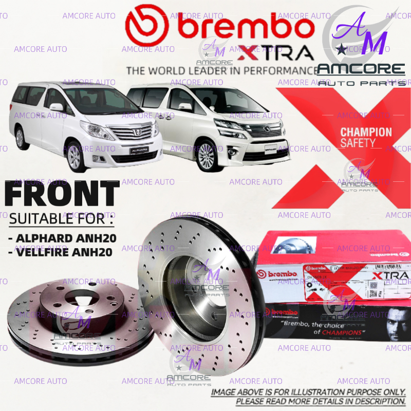 TOYOTA ALPHARD / VELLFIRE ANH20 AGH20 - BREMBO XTRA BRAKE DISC ROTOR ...
