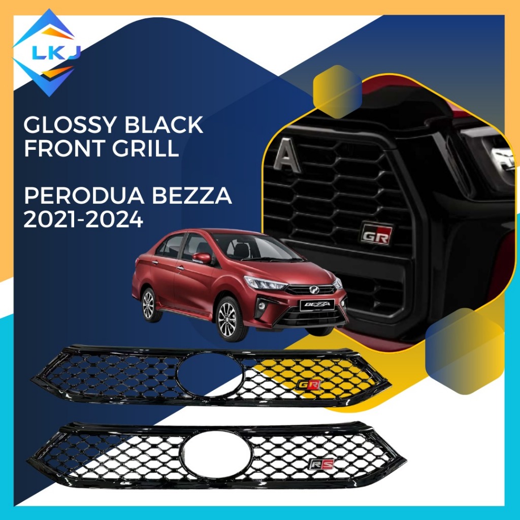 Perodua Bezza 2021-2024 Front Grill Glossy Black (Mini Cooper Style) RS ...