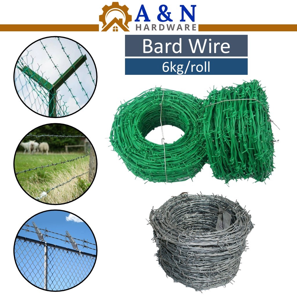 G.I Barbed Wire 6kg / Pvc Barbed Wire Dawai Kawat Duri 6kg | Shopee ...