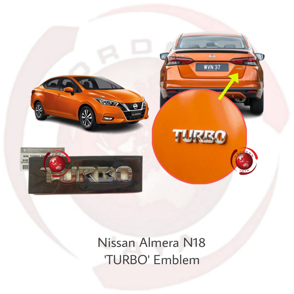 Nissan Almera Turbo N18L Emblem 'TURBO' Word N18 Logo | Shopee Malaysia