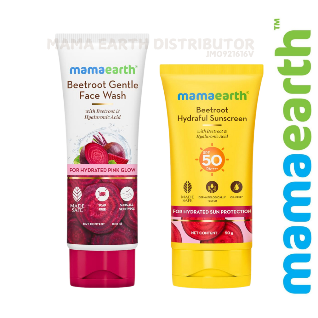 Mamaearth Beetroot Sunshield Glow Kit (Beetroot face wash 100ml ...