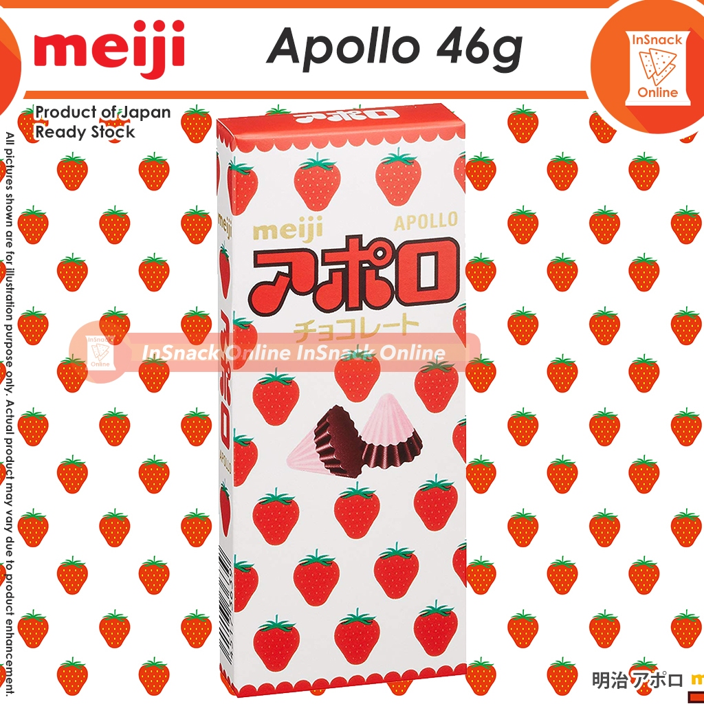 Meiji Apollo 46g Chocolate Strawberry 日本明治阿波罗草莓巧克力 | Shopee Malaysia