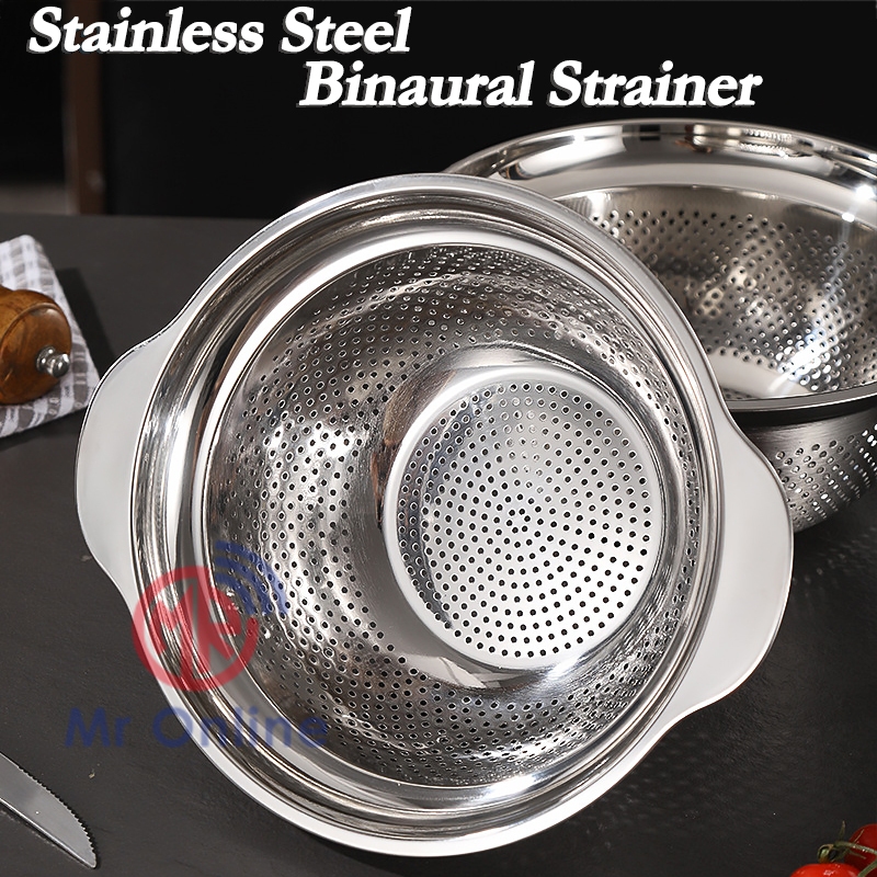 Stainless Steel Binaural Strainer/Double-Ear Basin with Hole/Sieve ...