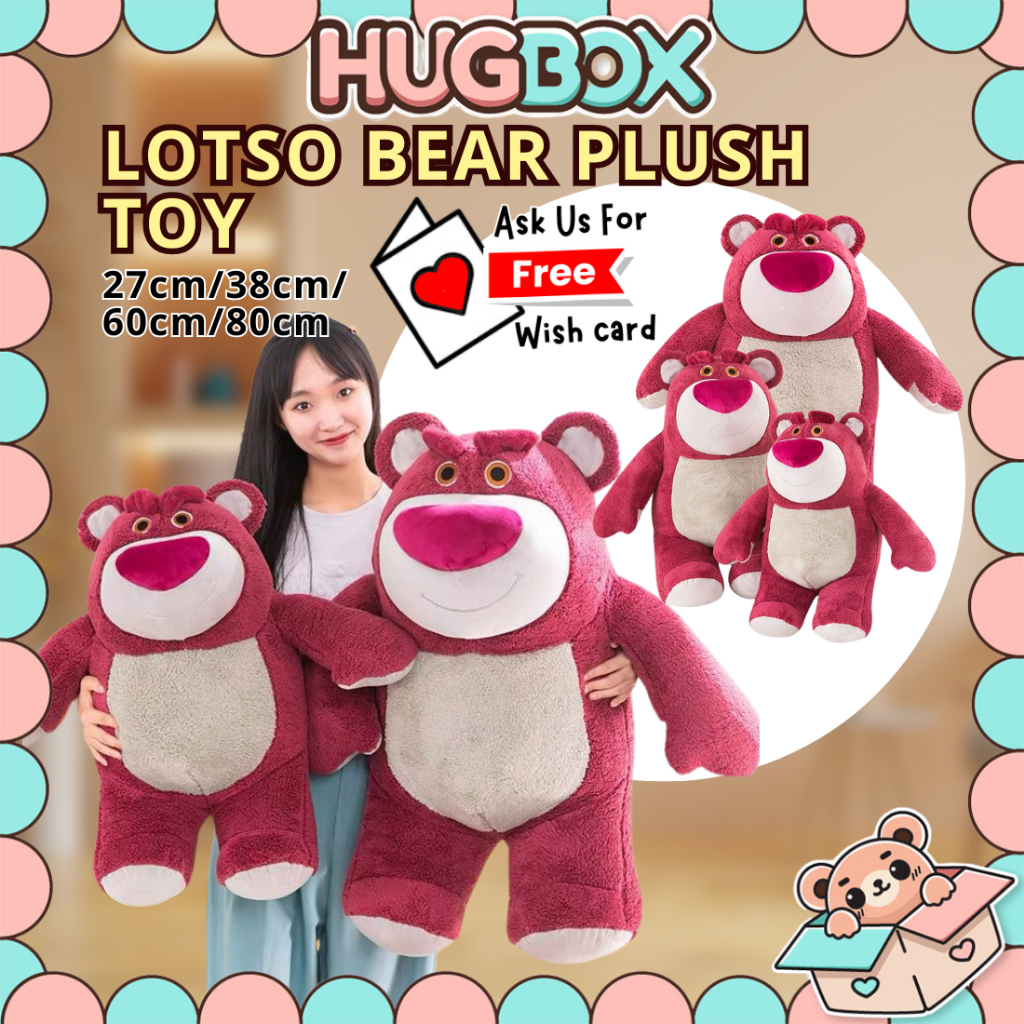 ️HugBox Lotso Bear Comel Anak Patung Lotso Boneka Lotso Patung Pink ...