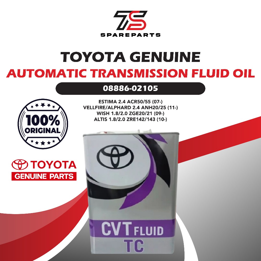 08886-02105 Toyota Genuine CVT TC Fluid Oil 4L (Imported from Japan ...