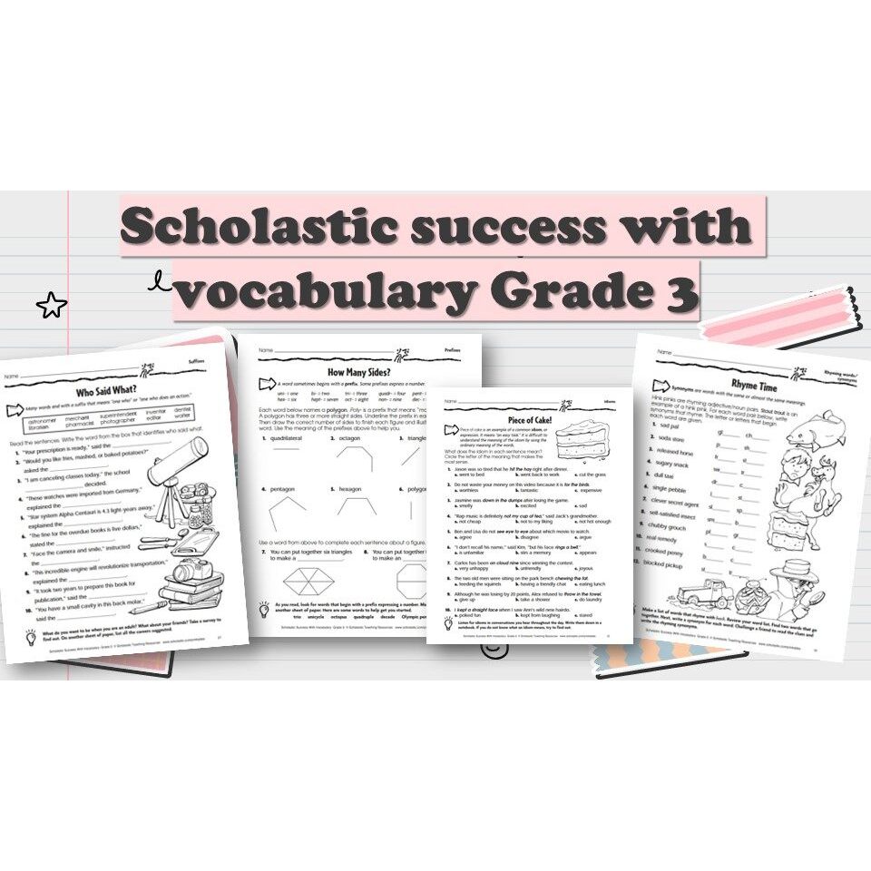 [PRE351] 87 pages success with vocabulary_ Grade 3 Worksheet for Pre ...
