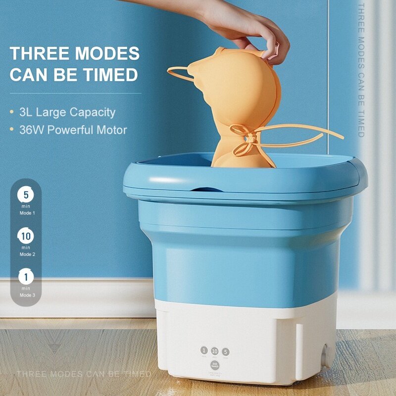 Mini Washing Machine Portable Folding Travel Laundry Washer | Shopee ...