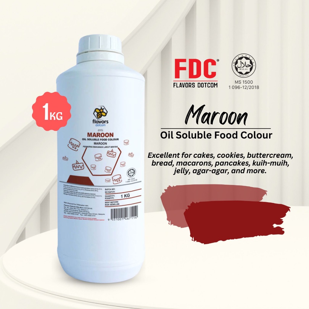 [Flavors Dotcom] Oil Soluble Food Colouring - MAROON 1KG (HALAL Pewarna ...