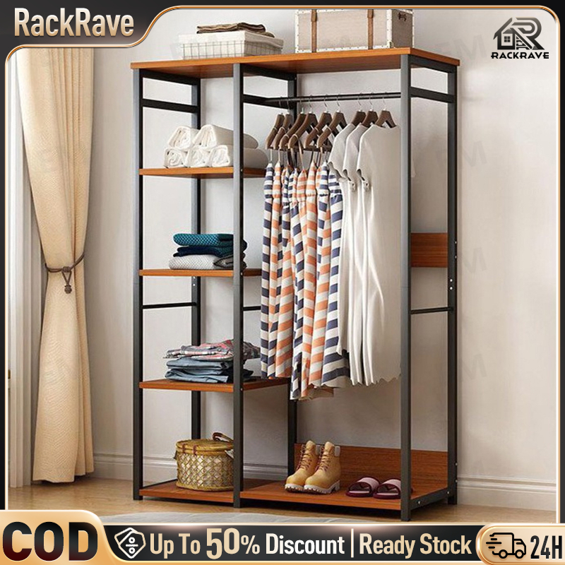 RR-Cloth Wardrobe Rack Cabinet Simple Style Coat Steel Rack Bedroom ...