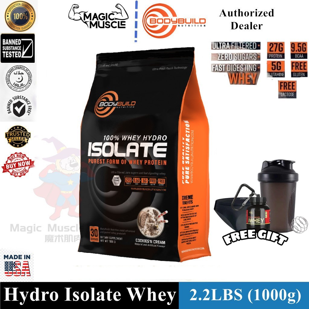 BodyBuild Nutrition 100% Hydro Isolate Whey Protein (halal)1kg with ...