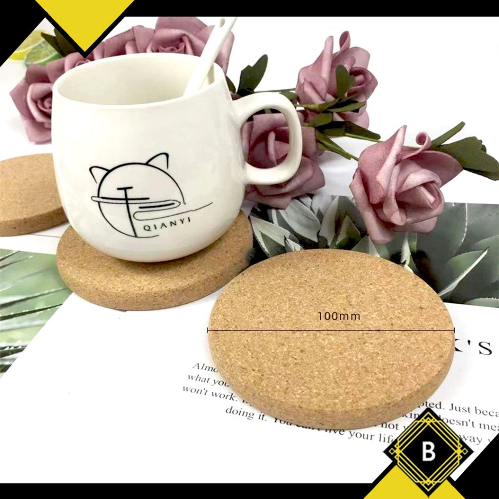 🏠 CORK COASTER ALAS GELAS ALAS CAWAN 杯垫 HEAT POT STAND LEKAR PERIUK ...