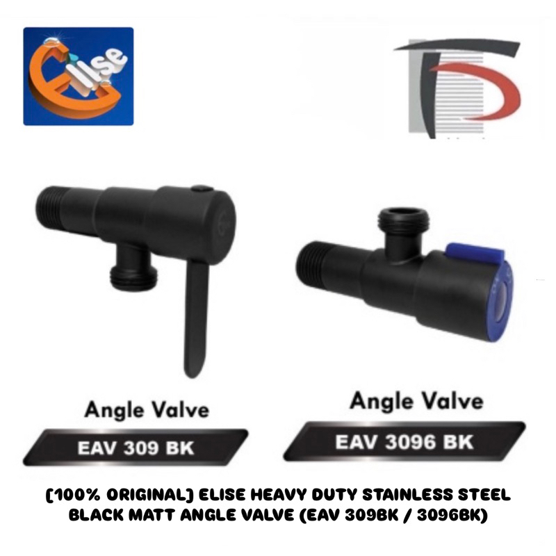 [100% ORIGINAL] ELISE HEAVY DUTY STAINLESS STEEL BLACK MATT ANGLE VALVE ...
