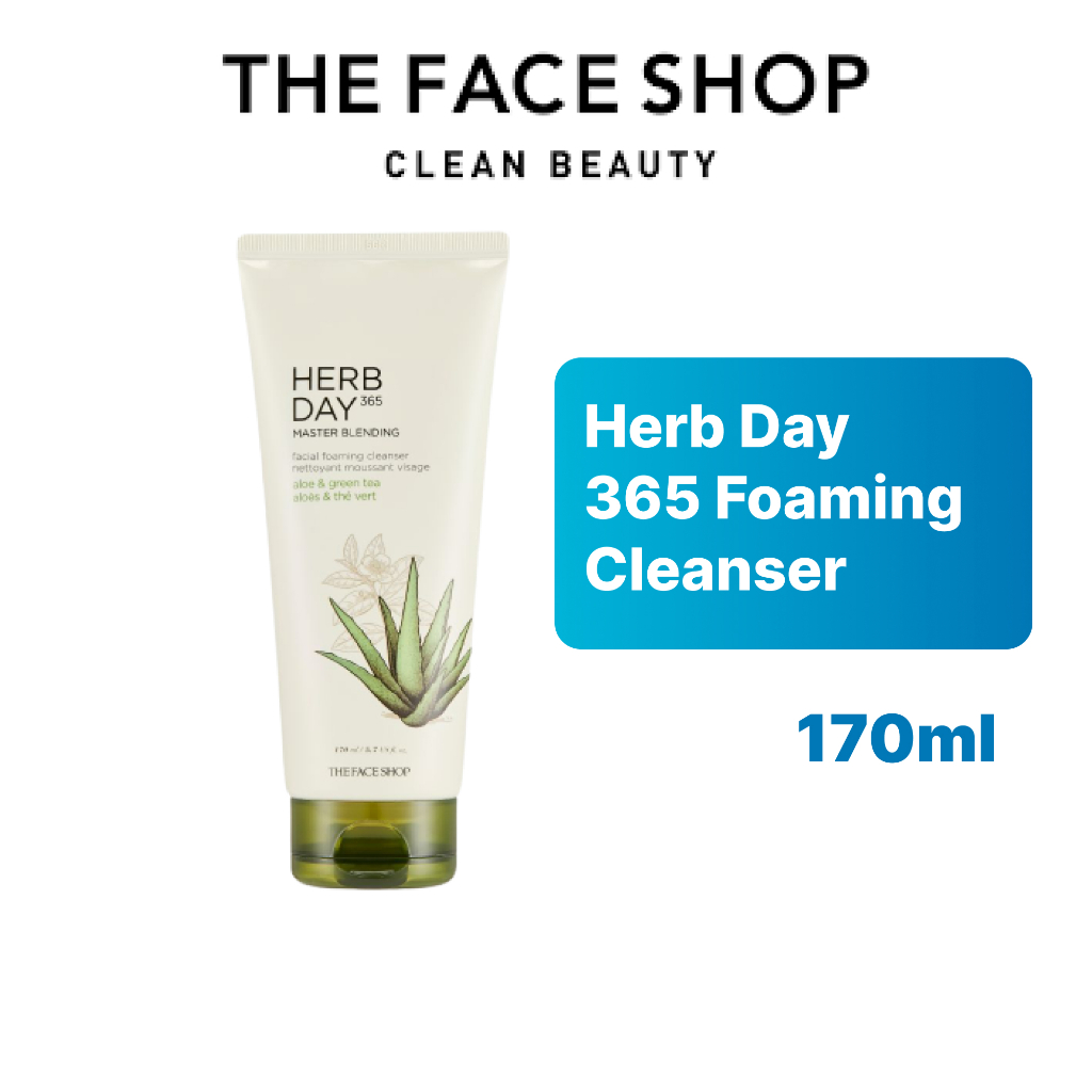 The Face Shop Herb Day Facial Cleanser Foam Cleanser Face Cleanser ...