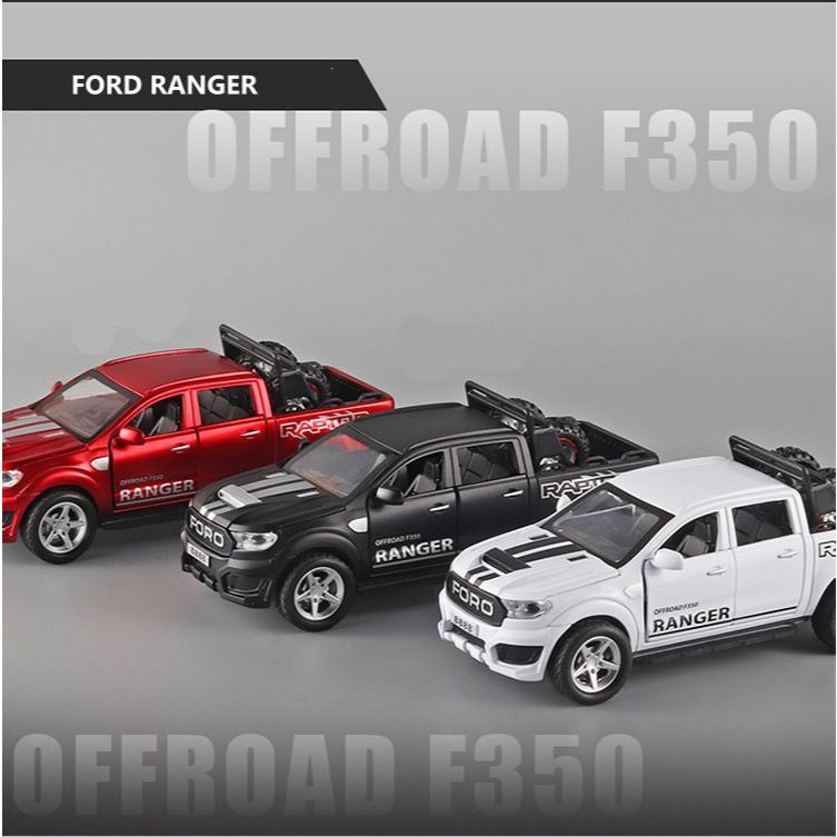 Diecast toy car 1:32 Ford Ranger Raptor F350 pickup with sound light ...