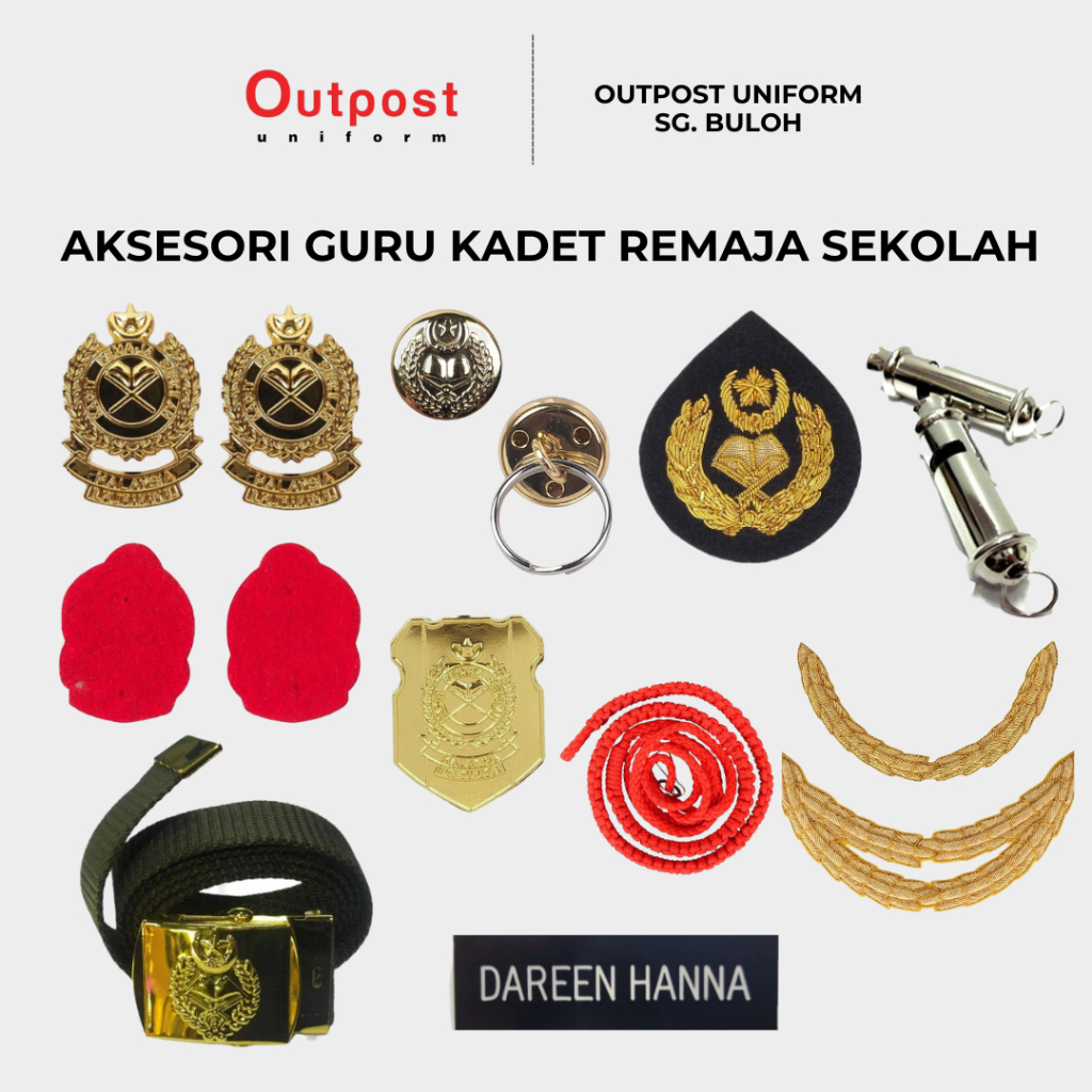 SET AKSESORI PEMIMPIN GURU KRS TKRS OUTPOST - Lencana Topi Beret Kolar ...