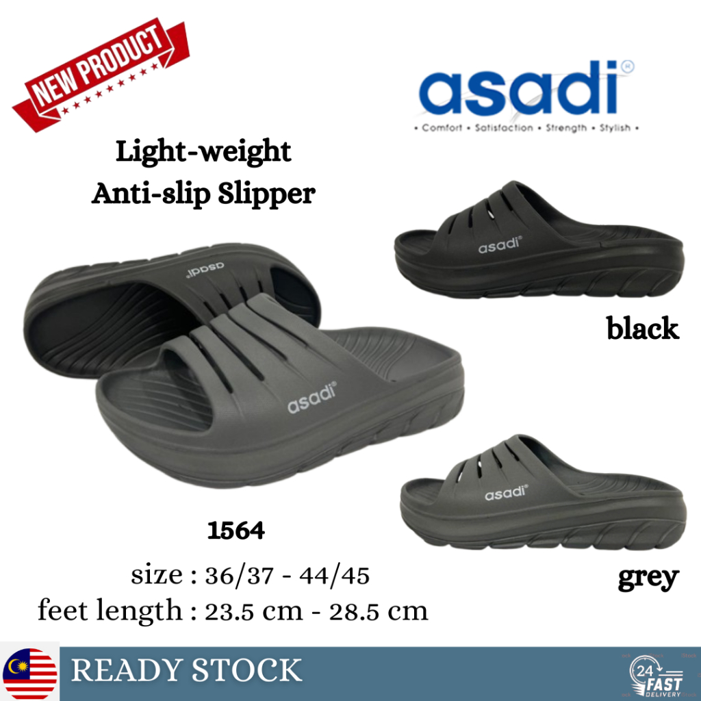asadi 1564 anti-slip slip on slipper | kasut selipar unisex indoors ...