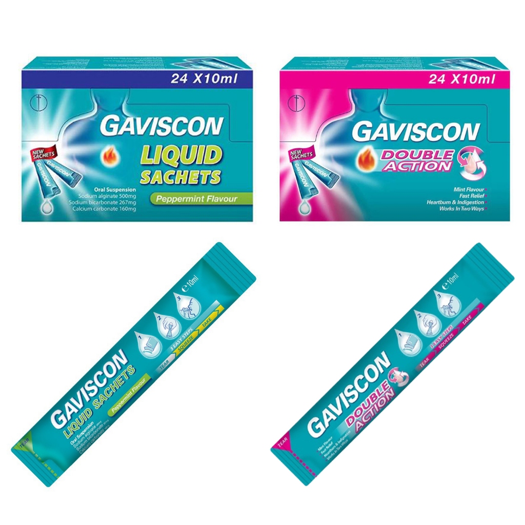 GAVISCON Liquid Sachets For Gastric Gastrik 10ml ( Peppermint ...