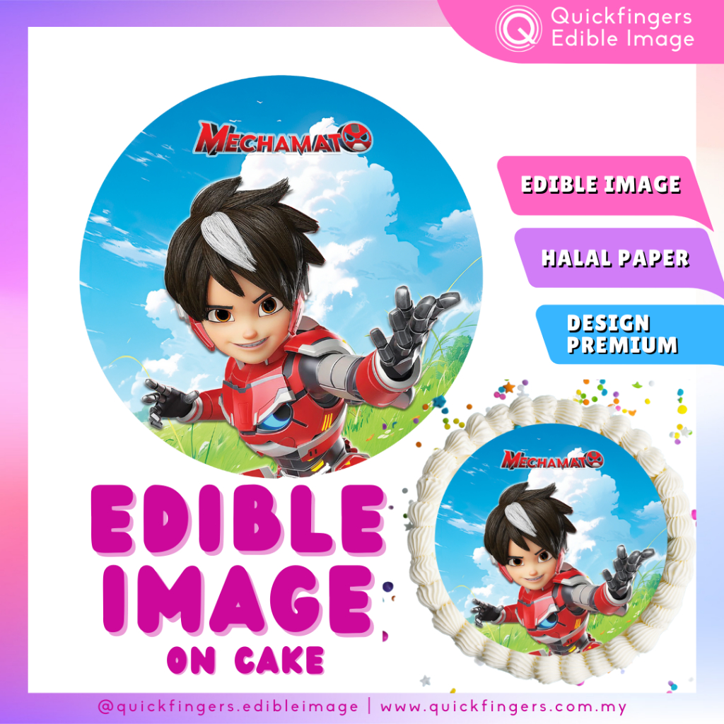 Edible Image Cake Mechamato A4 Size -7.8 inch and 5.5 inch | Shopee ...
