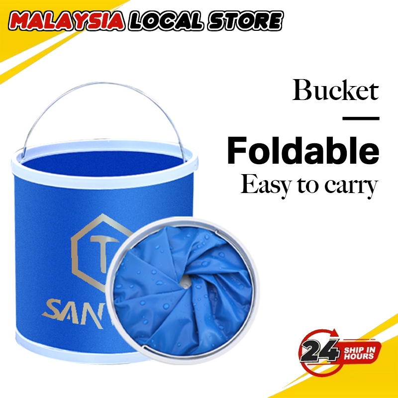 Portable Folding bucket （20L)Tong air besar simpan air Foldable bucket ...