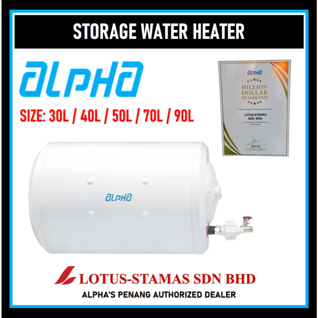 🔥FREE SHIPPING🔥 ALPHA 30L 40L 50L 70L 90L Horizontal Storage Water Heater - AST 30H 40H 50H 70H ...