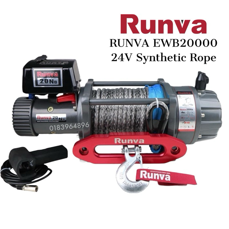 RUNVA WINCH EWB20000 20000lbs 24V WITH PLASMA ROPE WINCH 4X4 | Shopee ...