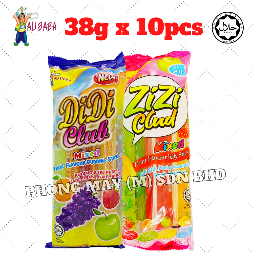 DIDI CLUB PUDDING JELLY STICK[ 38G*10'S] ZIZI CLUB JELLY STICK MIXED FRUIT FLAVOURS (ALIBABA ...