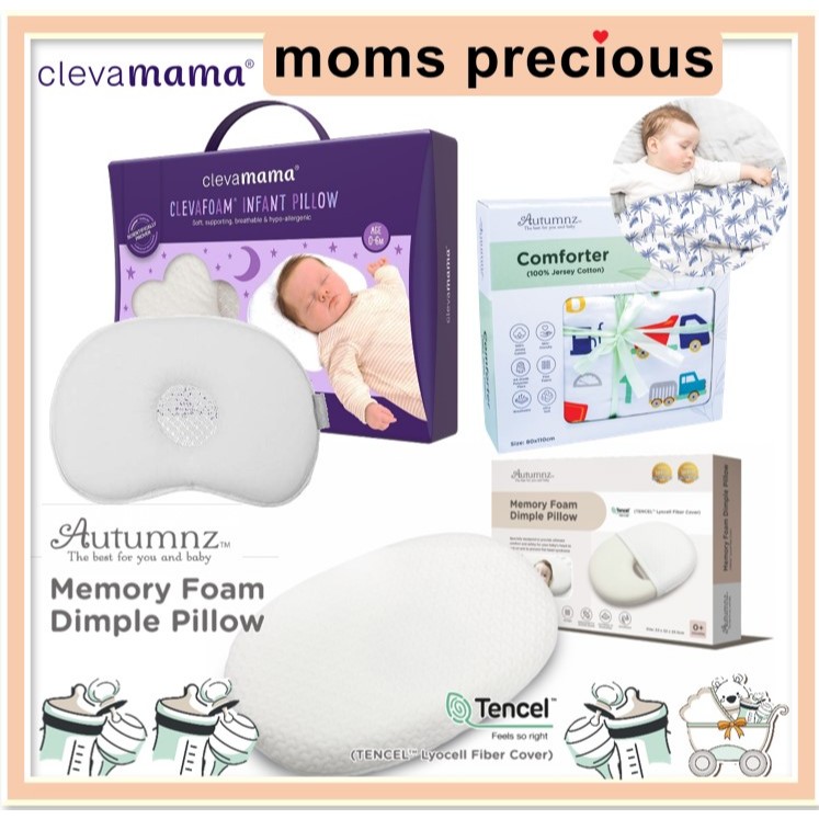 ClevaMama ClevaFoam Infant Pillow / Autumnz Memory Foam Dimple Pillow ...