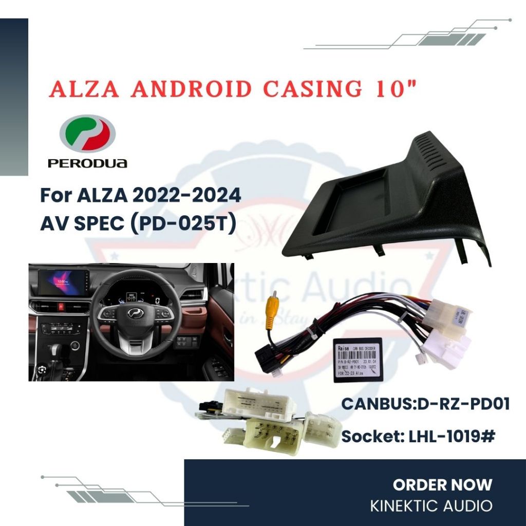 PERODUA ALZA 2022-2024 AV spec BIG android casing with plug & play ...