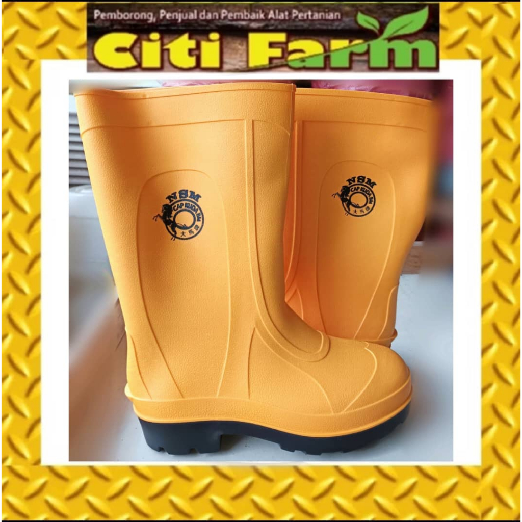 +7000 NSM Yellow Safety Rubber Boot HIGH/ Kasut Boot Getah Pertanian ...