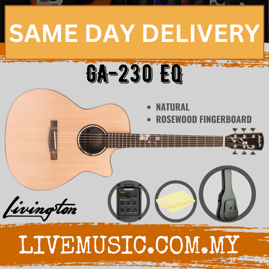 Livingston GA-230 EQ 40" Solid Top Grand Auditorium Acoustic-Electric ...