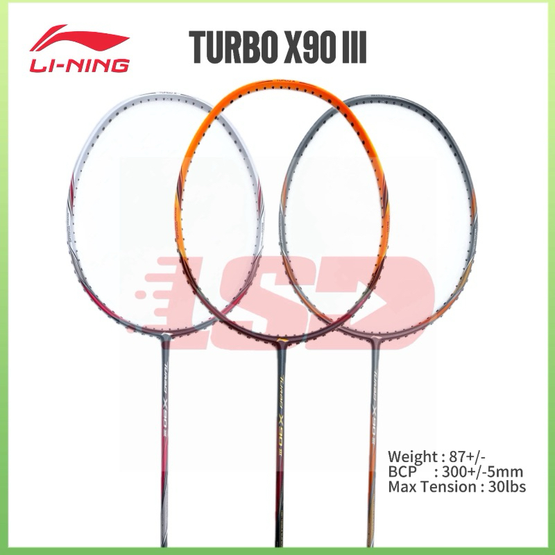 Li-Ning Badminton Racket Turbo X90 III Raket/Racquet head heavy W3/3U ...
