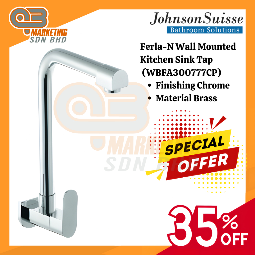 Johnson Suisse Ferla-N Wall Mounted Kitchen Sink Tap | WBFA300777CP ...