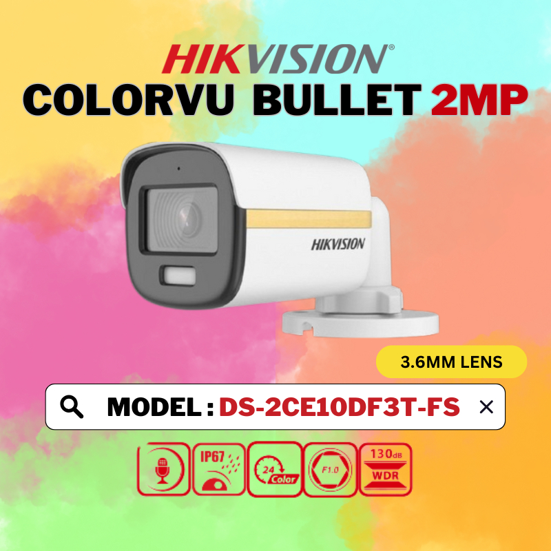 HIKVISION CCTV (World No.1) ColorVu Audio 2MP Outdoor Bullet Camera DS ...