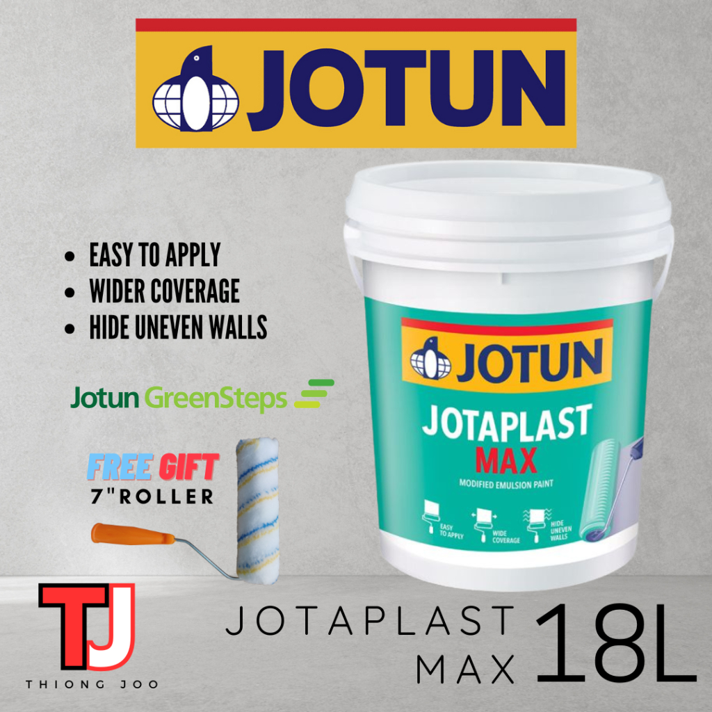 18L JOTUN JOTAPLAST MAX INTERIOR ACRYLIC EMULSION PAINT GOOD HIDING ...